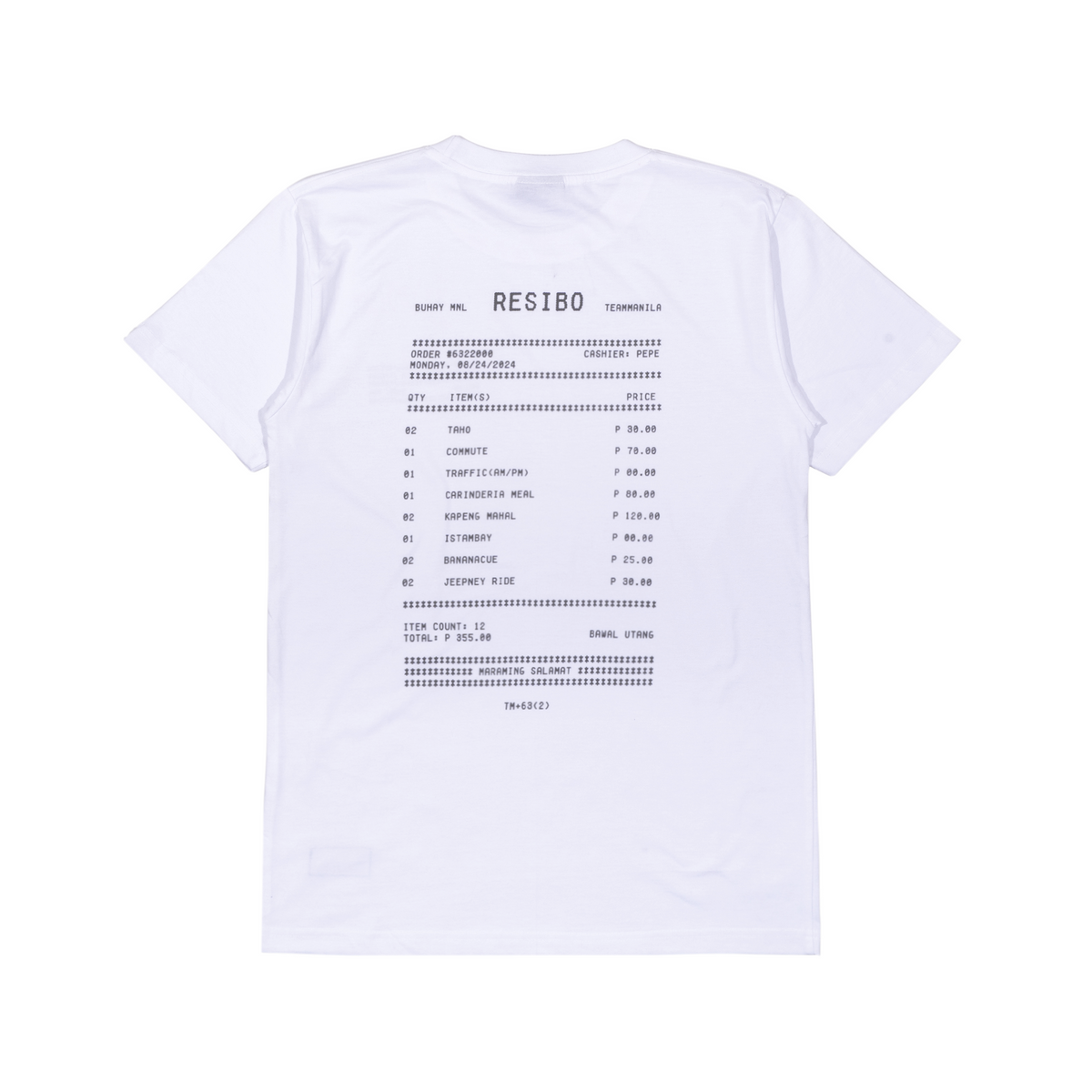 TEAM MANILA RESIBO TSHIRT WHITE | TeamManila Lifestyle